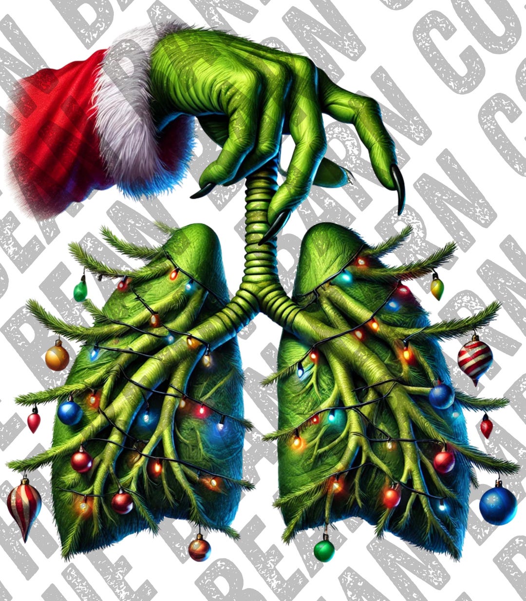 Grinch Respiratory Therapist’s Holiday Touch - Festive Lungs PNG ...