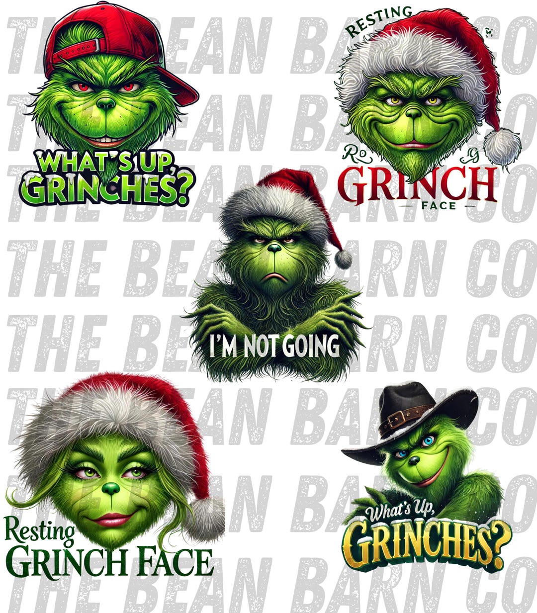 Best Seller Grinch PNG Bundle | 5-pack Christmas Digital Download ...