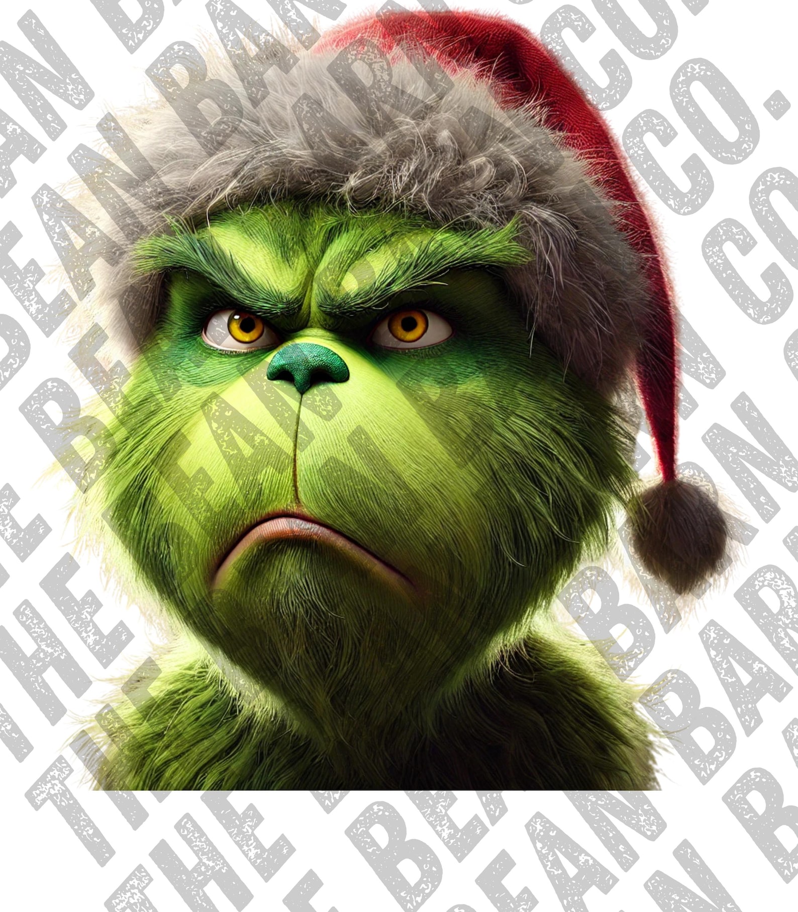 Angry Grinch Face PNG Realistic Christmas Grinch Clipart Festive ...