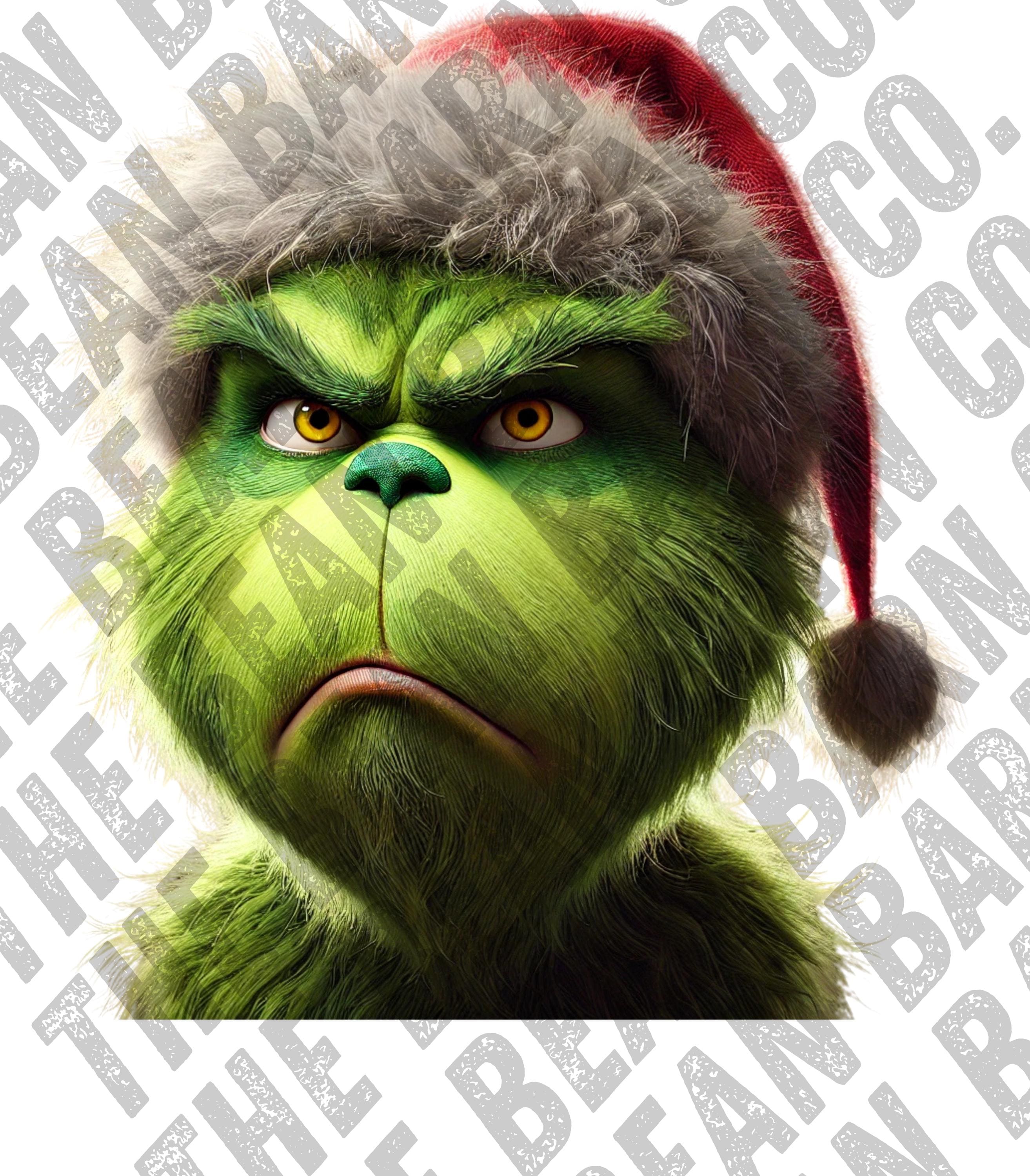 Angry Grinch Face PNG | Realistic Christmas Grinch Clipart | Festive ...