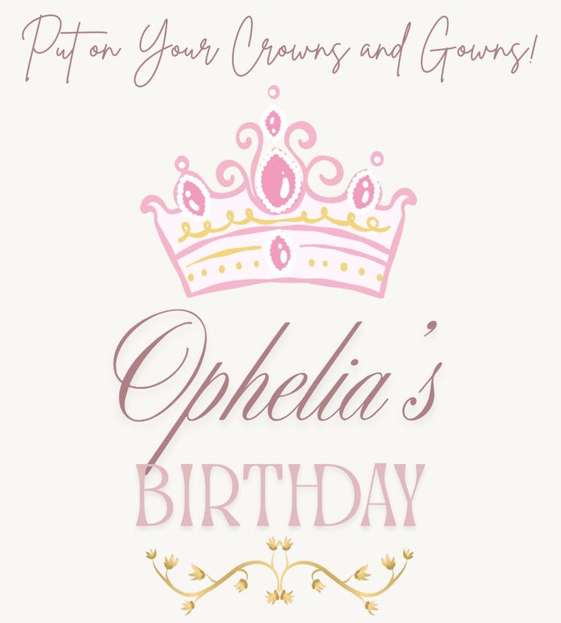 Crowns & Gowns Birthday Invitation - Etsy