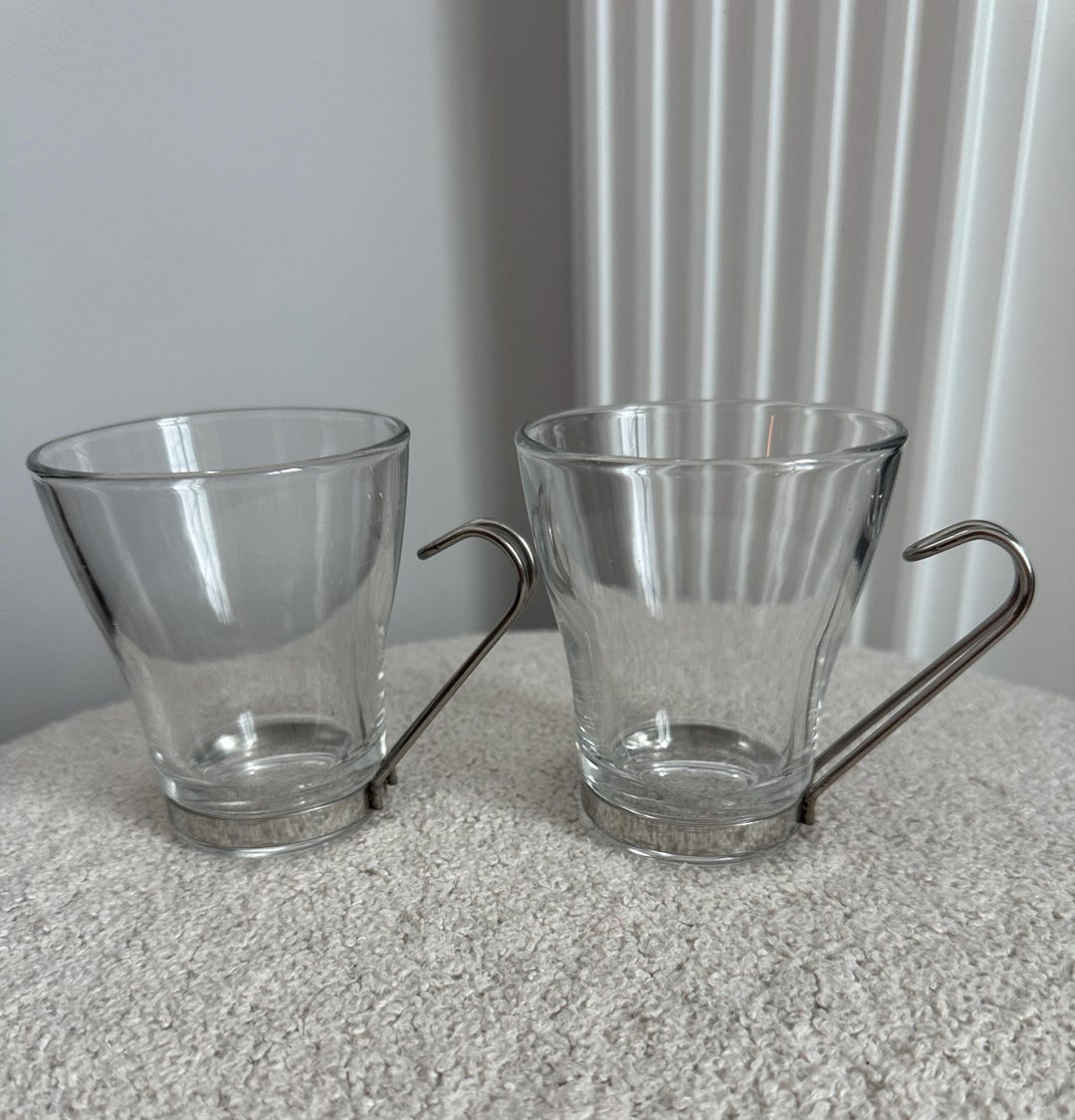 Bormioli Rocco Tempered Glass Set of 2 Cappuccino / Coffee / Latte Cups ...