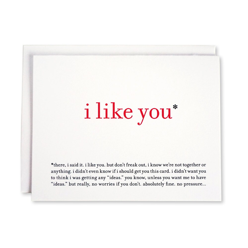 Printable / Funny Love Card / I Like You Valentine Card - Etsy