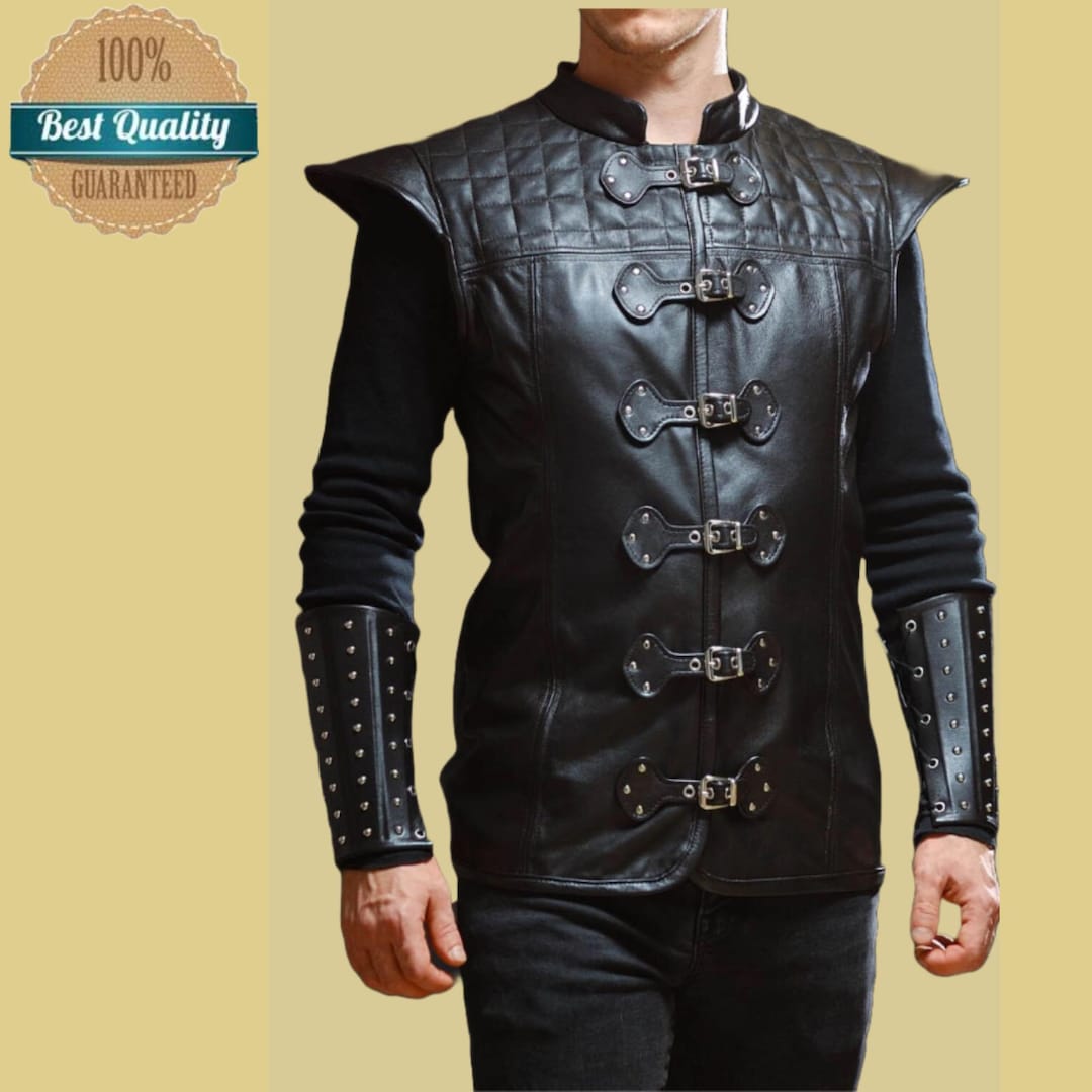 Handcrafted Witcher-inspired Genuine Leather Vest for Men – Medieval ...