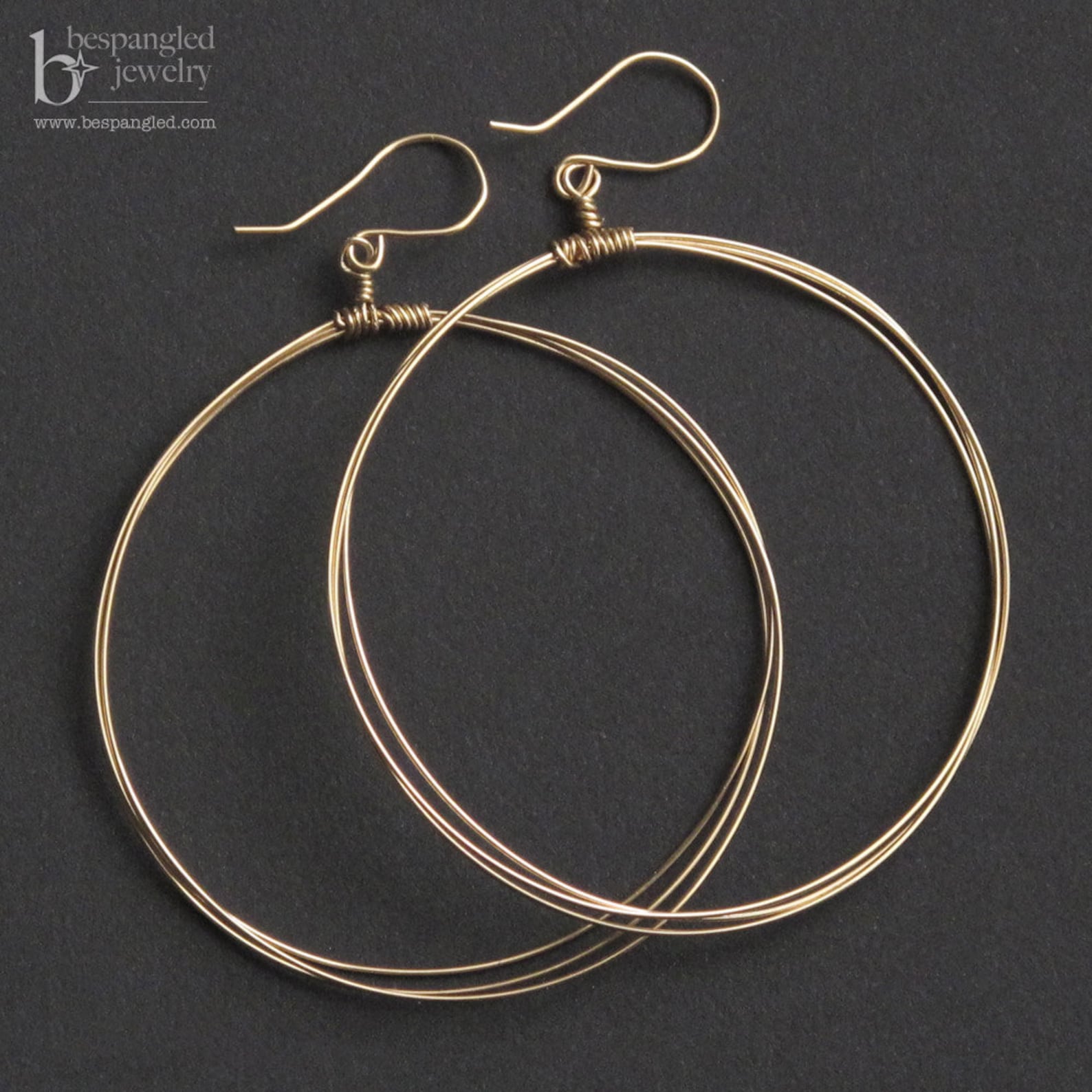 Gold Hoop Earrings Large Gold Wire Hoop Earrings Gold Hoops | Etsy