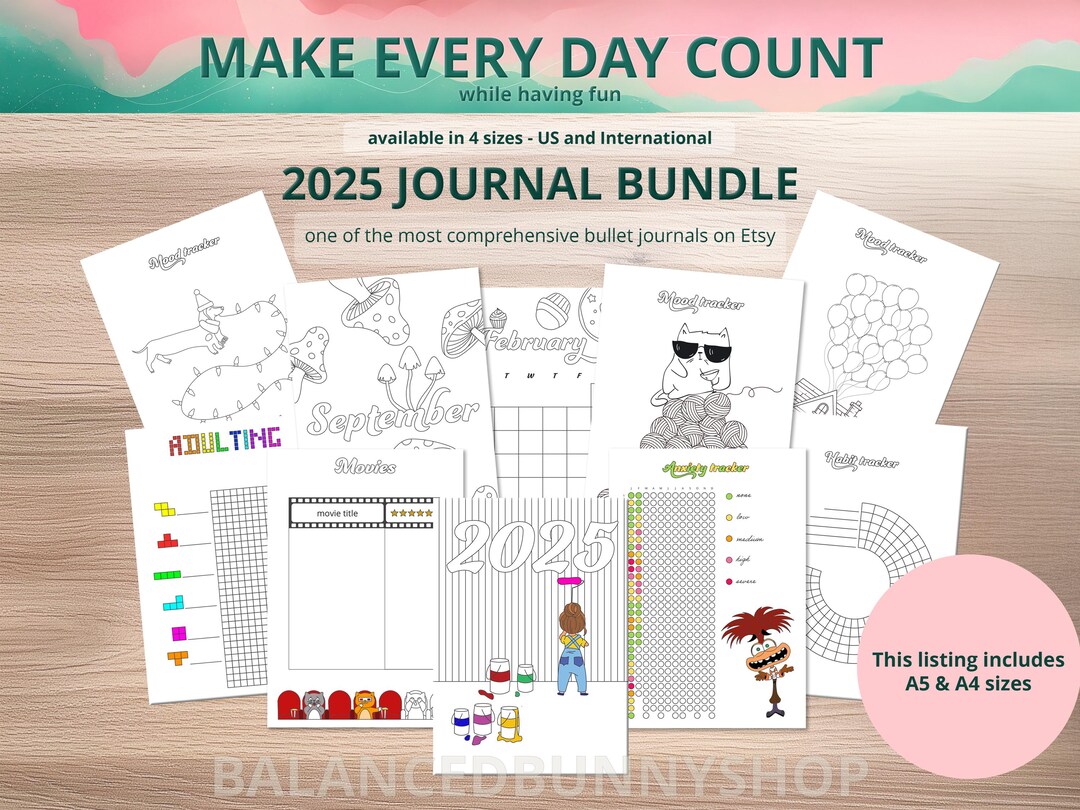 BULLET JOURNAL BUNDLE 2025 - Get Organized in Style - Printable Journal ...