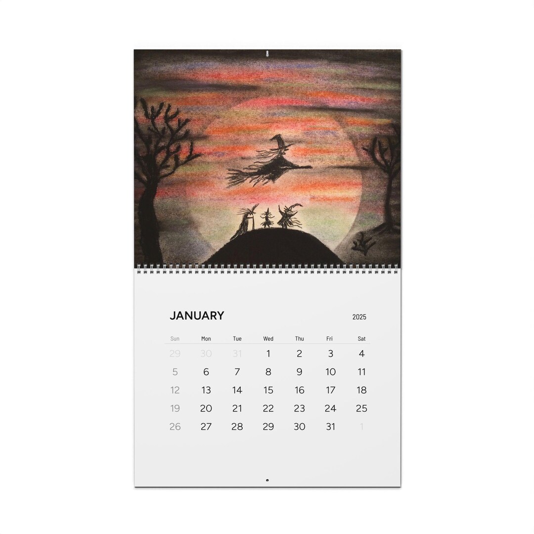 Wall Calendars 2025 Fantasy Witches, Magical Calendar, Witchy Wall ...