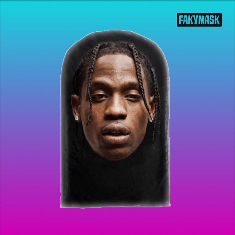 Travis Scott Inspired Full Face Cosplay Mask Realistic Halloween ...