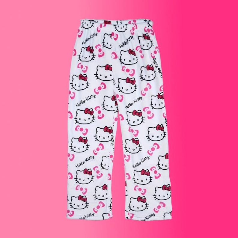 Hello Kitty Wide-leg Pink Pajama Pants Cute Cartoon Design,girlfriends ...