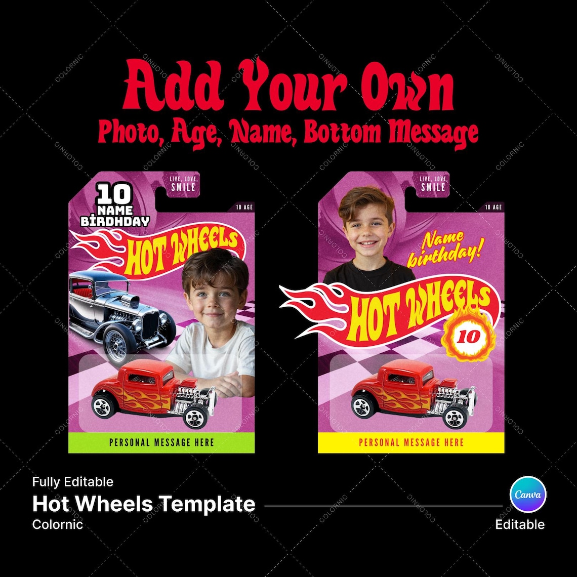 Hot Wheels Template Birthday Party Template Printable Party Favors Fast ...