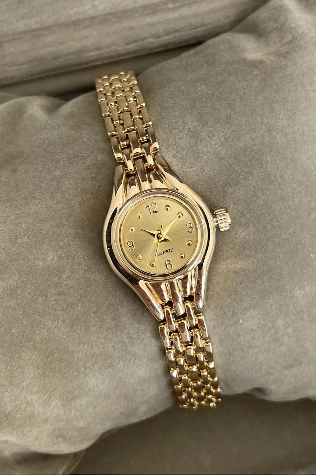 Inspired Dainty Gold Cocktail Watch, Vintage Gold Colour Minimal Womens ...