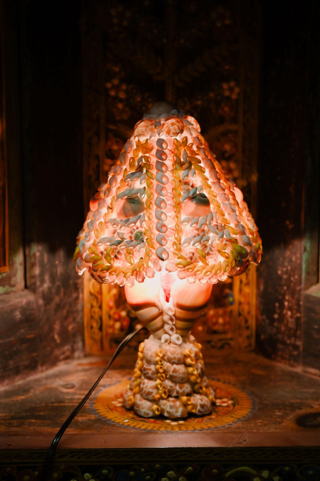 Seashell Handmade Table Lamp, Whelk Shell Lamp, Home Living Room ...