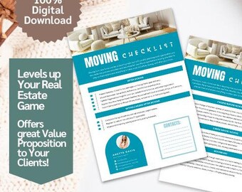 Real Estate Moving Checklist, Realtor Moving Guide, Printable Moving To ...