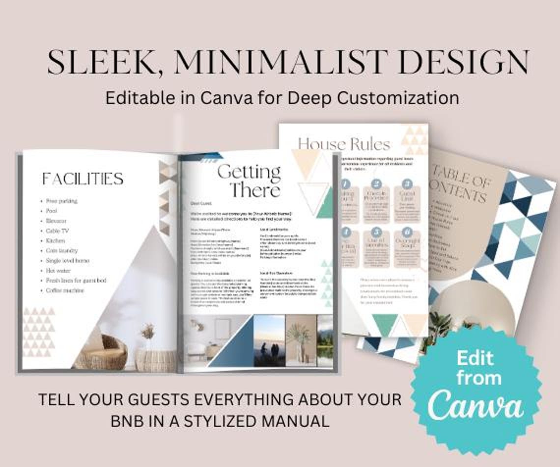Editable Airbnb Guest Book Guest Book Template Short Term Rental House ...