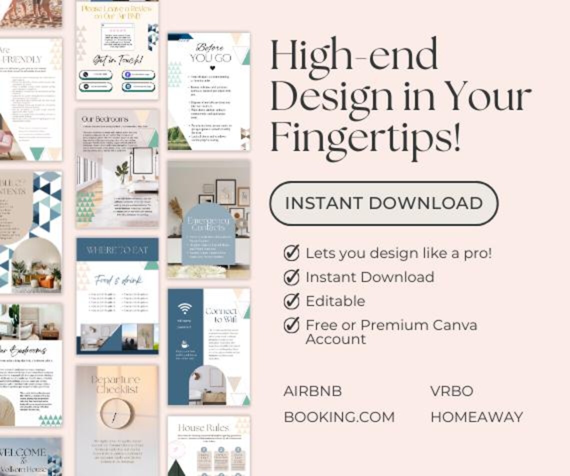 Editable Airbnb Guest Book Guest Book Template Short Term Rental House ...