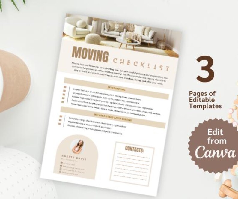 Real Estate Moving Checklist - Printable Moving Planner - Realtor ...
