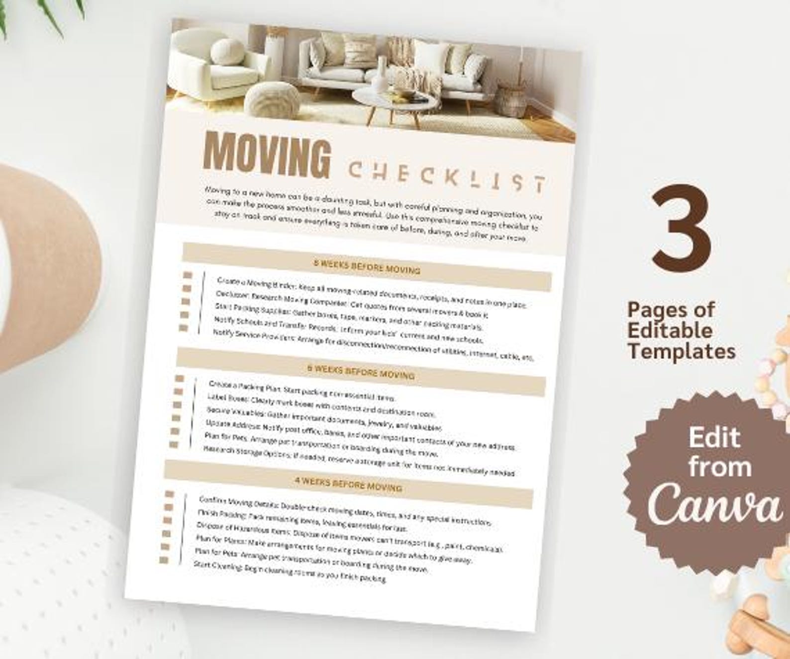 Real Estate Moving Checklist - Printable Moving Planner - Realtor ...