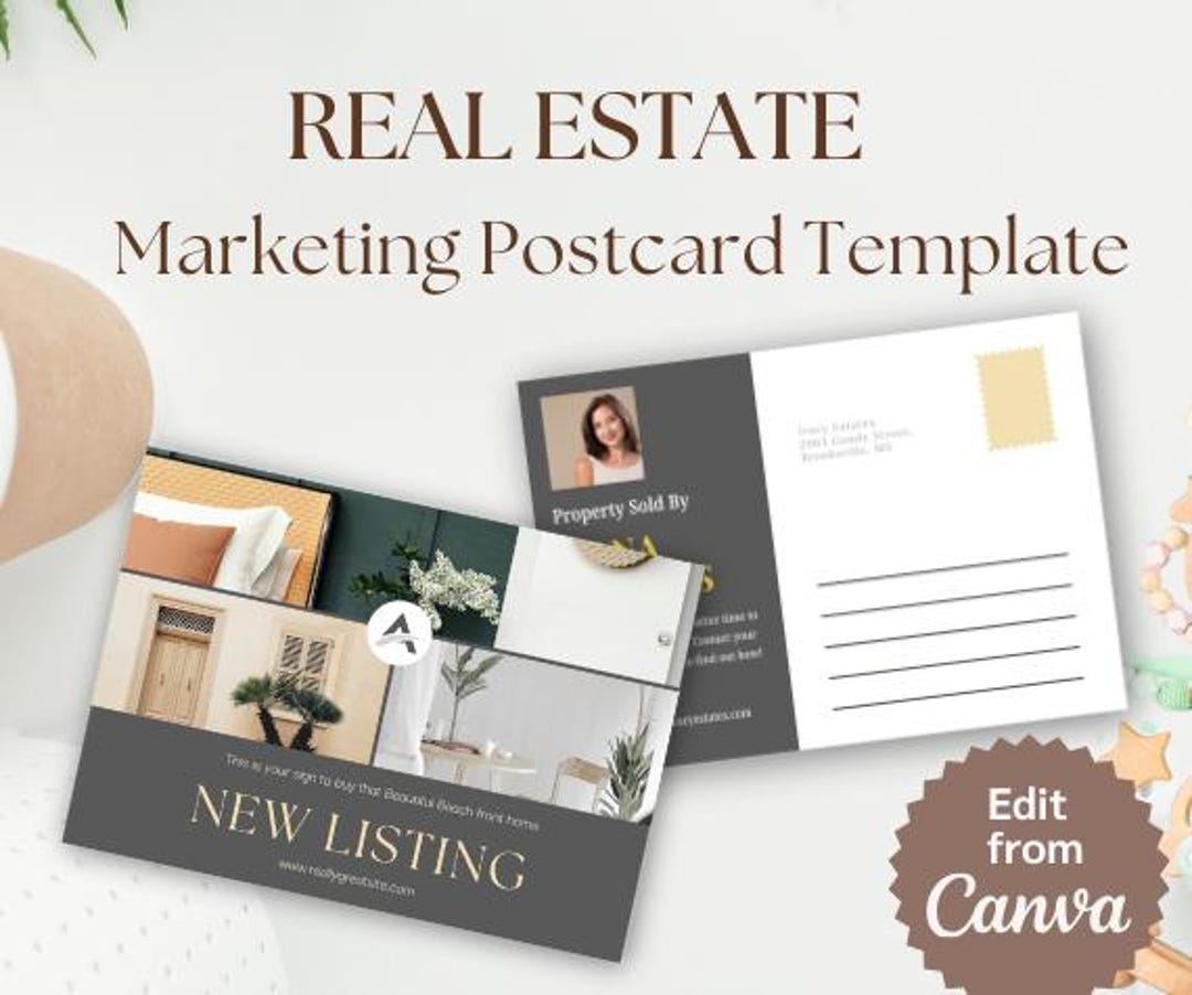 Real Estate Postcard Templates - Editable Canva Marketing - Realtor ...
