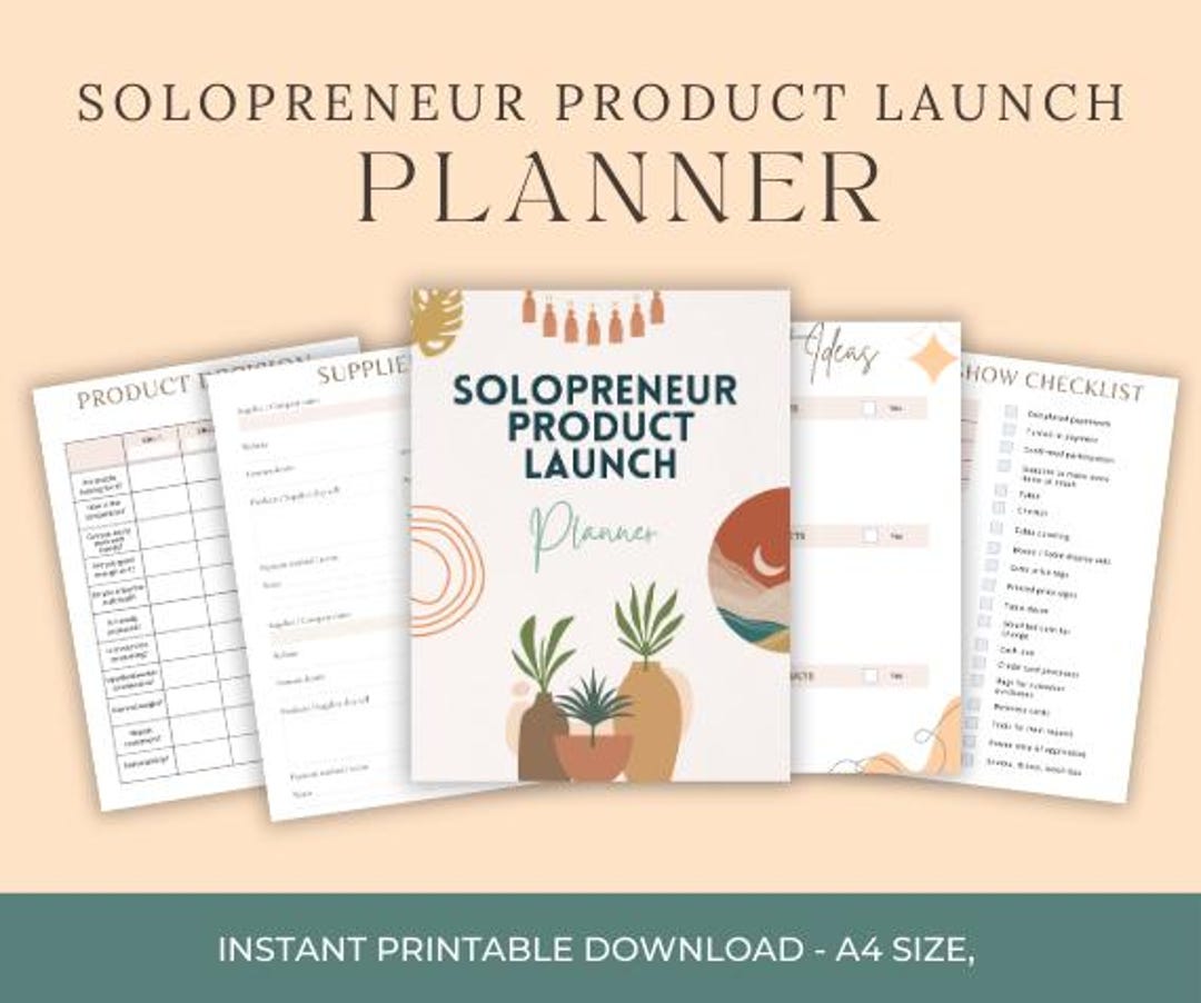 Product Launch Planner, Digital Business Guide for Solopreneurs, Start ...