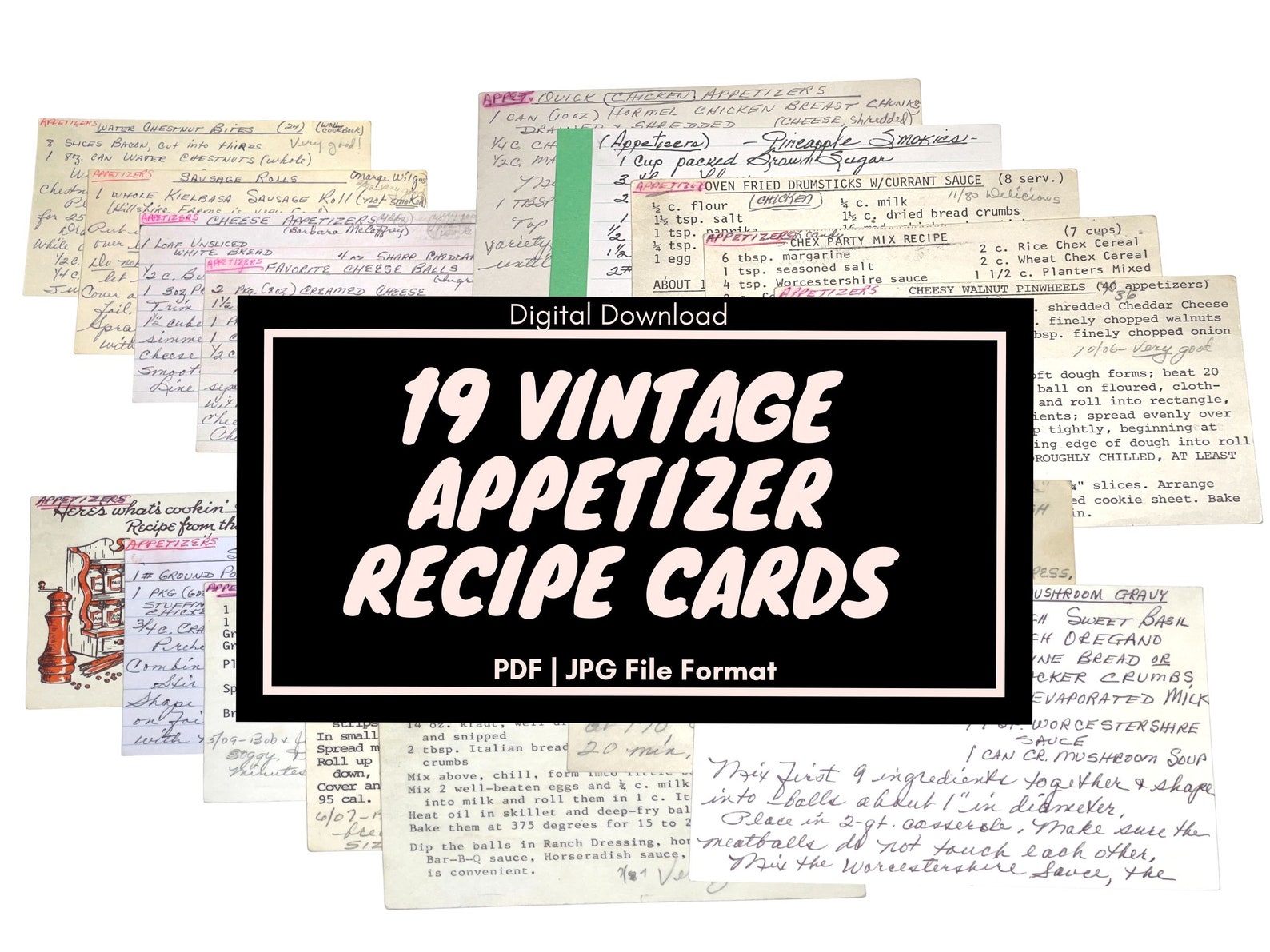 19 Antique Appetizers Recipes, Vintage Ephemera Pack, Vintage Recipe ...
