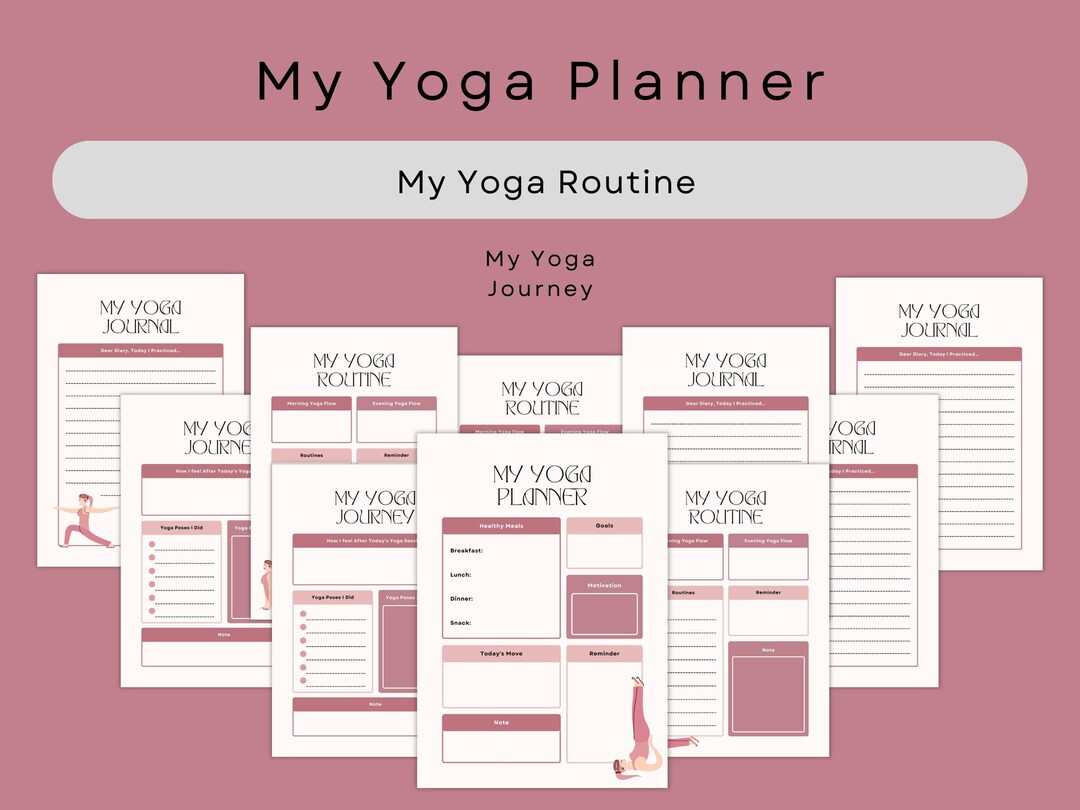 Yoga Planner | Printable & Digital | Practice Tracker | Pose Library ...