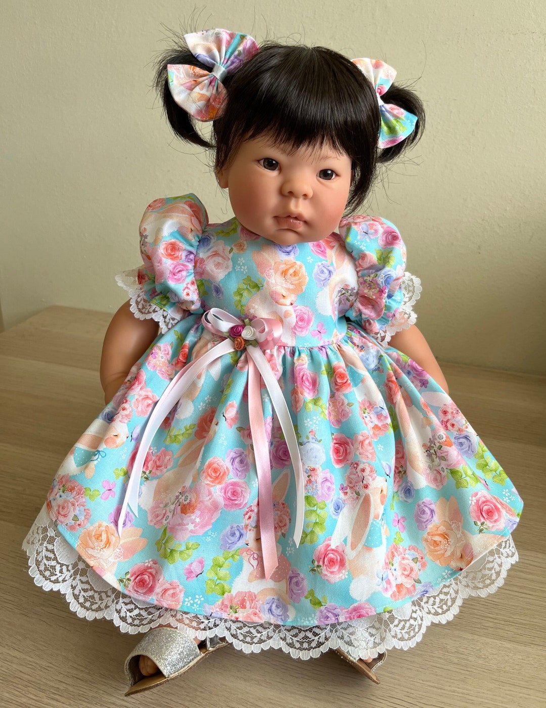 Bunnies on Aqua Dress, Will Fit 20-22 Lee Middleton Toddler Dolls, 21 ...