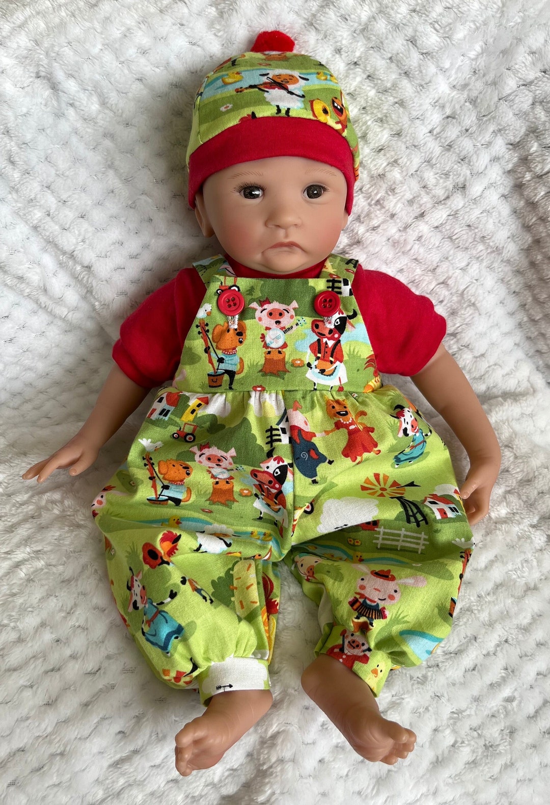 Happy Farm Overalls for 15” Preemie Doll - Etsy