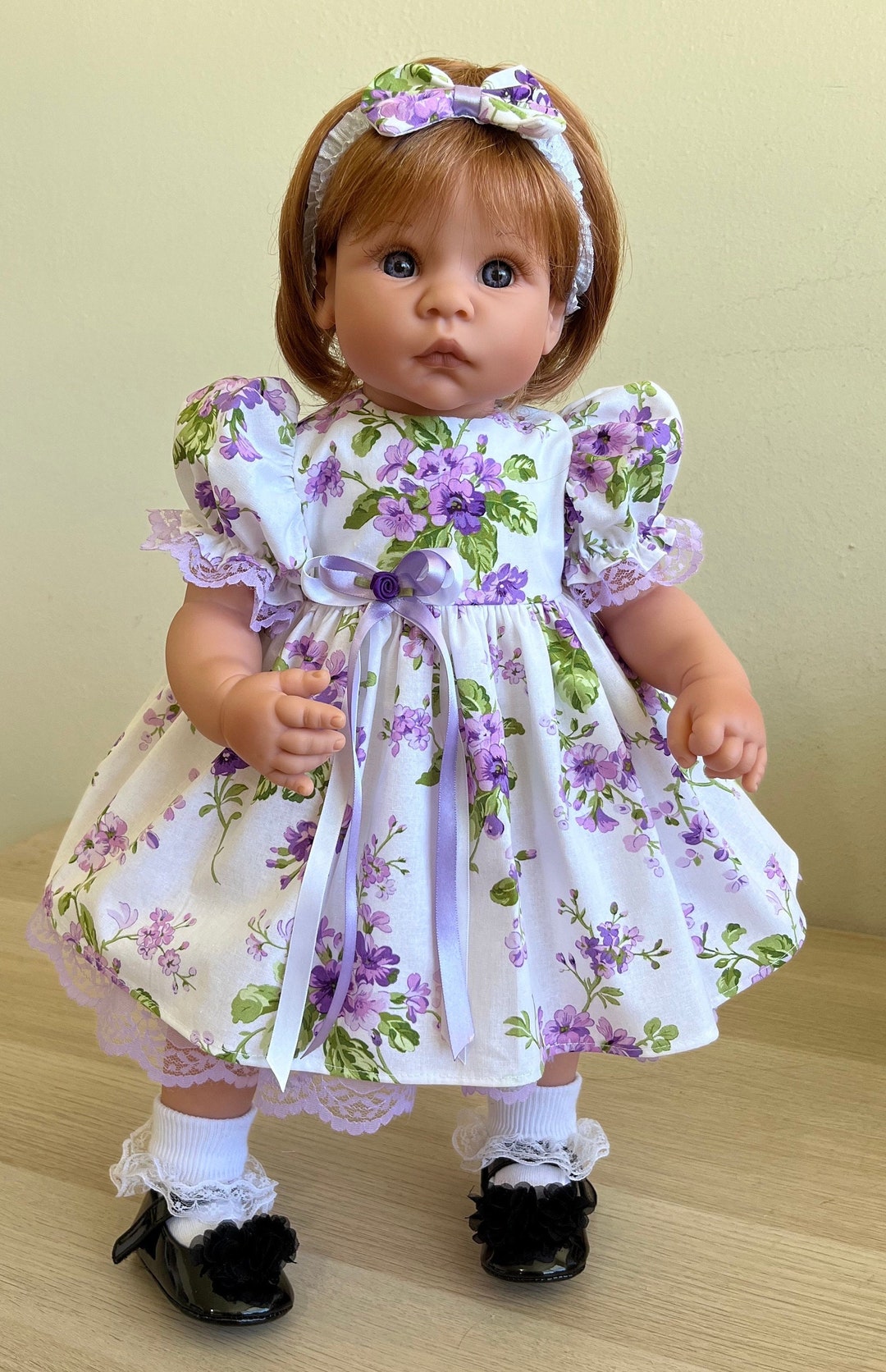 Purple Floral Dress, Will Fit 20-22 Lee Middleton Toddler Dolls, 21 Baby Noah and 20 Paradise ...
