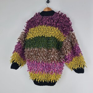 Loopy Knit Cardigan With Pockets - Hand Knit British Wool Cardi, Size ...