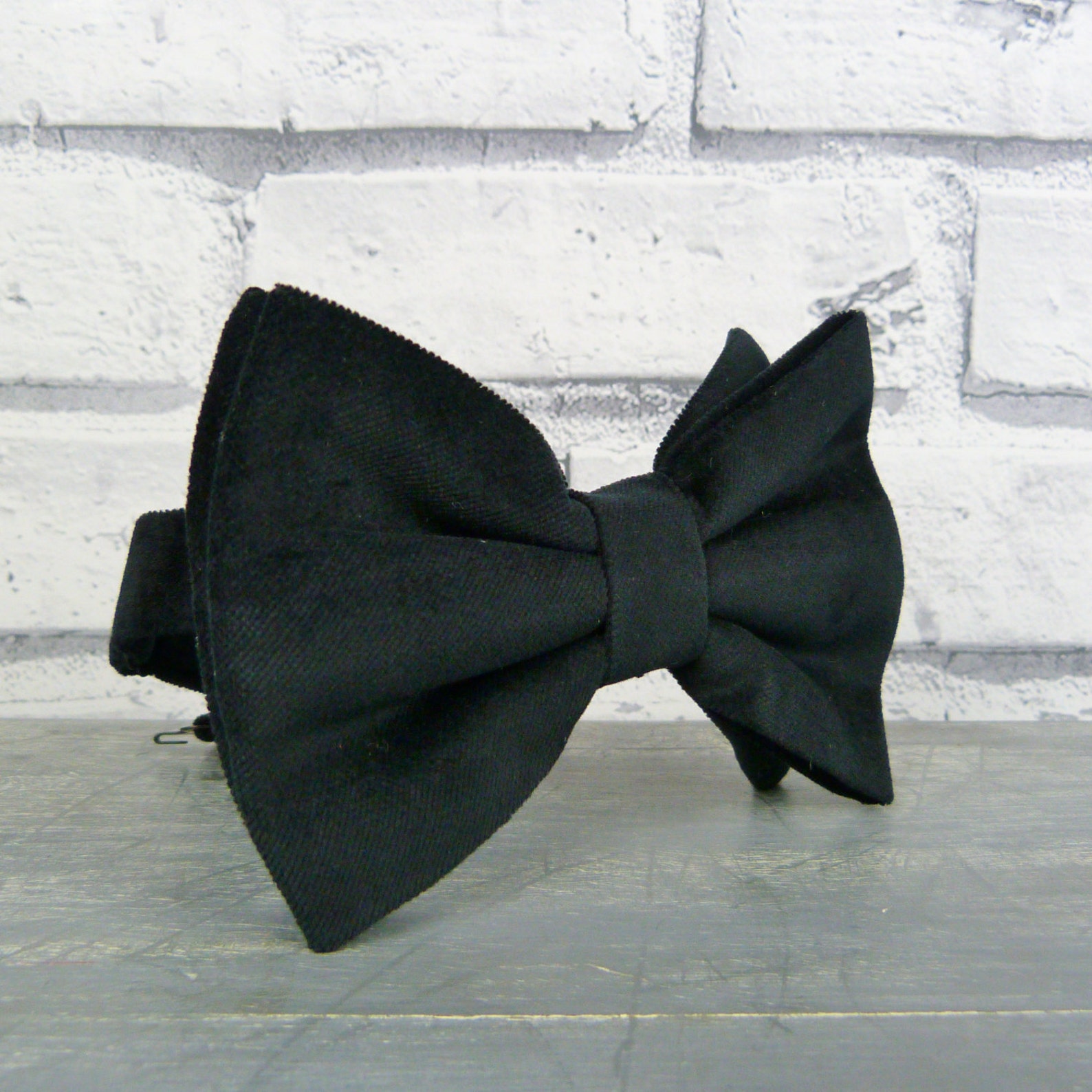 Oversized Bow Tie Black Cotton Velvet Mens Large Bow Tie - Etsy