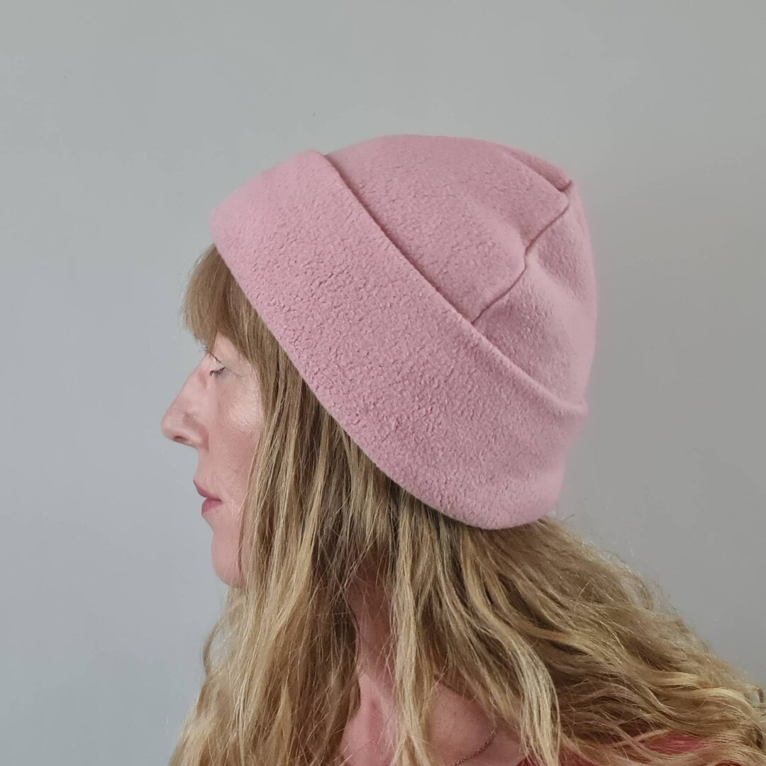 Fleece Beanie Dusty Pink Organic Cotton - Etsy