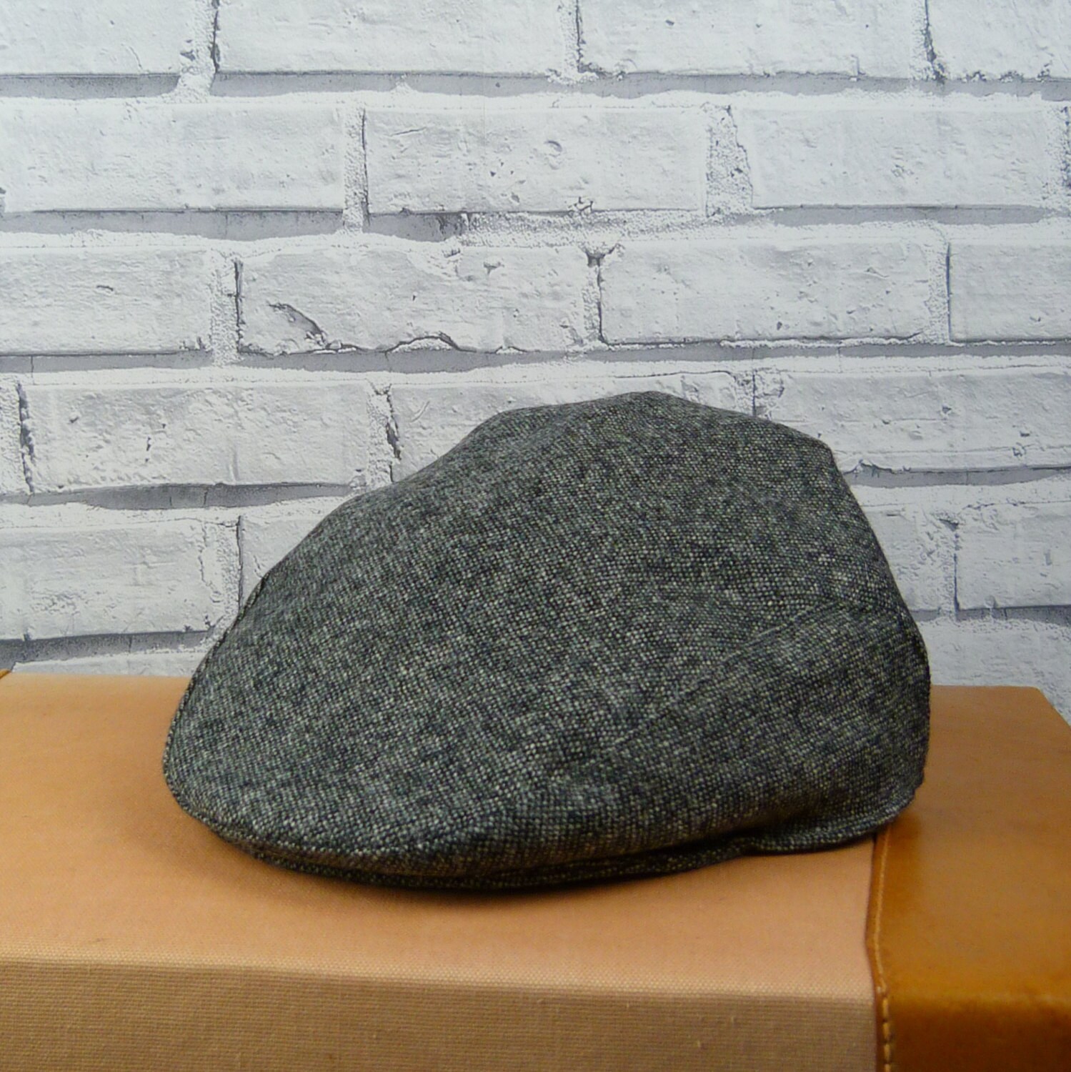 Eco Friendly Mens Flat cap Contemporary Black/Grey Birdseye | Etsy