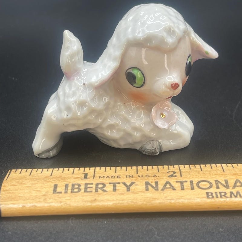 Porcelain Lamb Figurine - Etsy