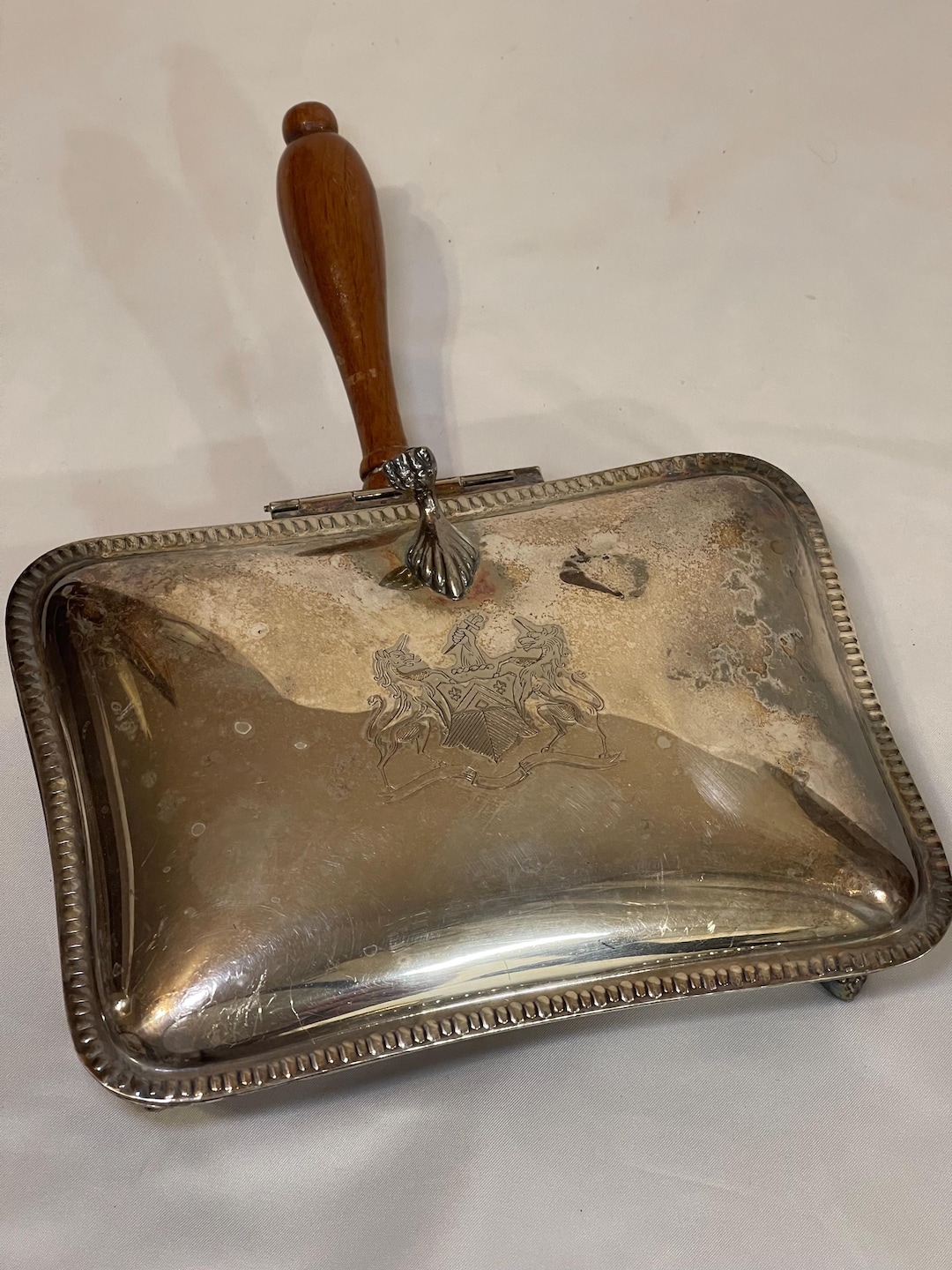 Vintage Sheffield Silver Co, SILENT BUTLER, Unicorn Shield, Silver ...