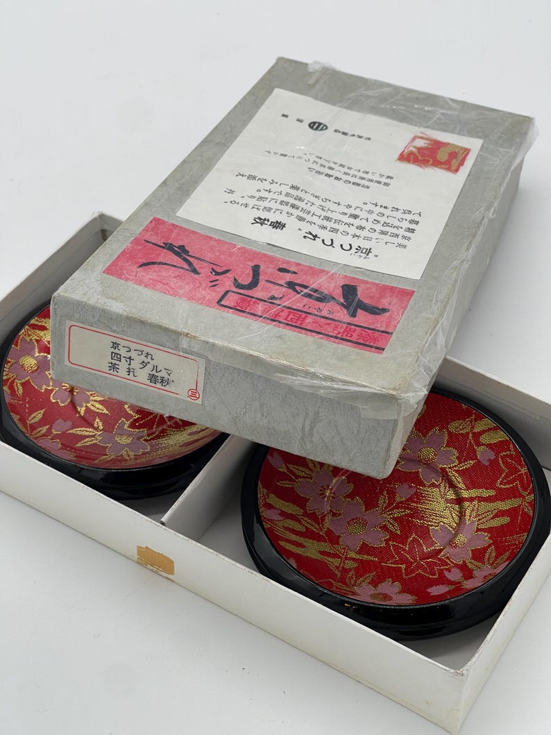 Urushi Ware Traditional Japanese Lacquerware Coaster With Fabric Inlay ...