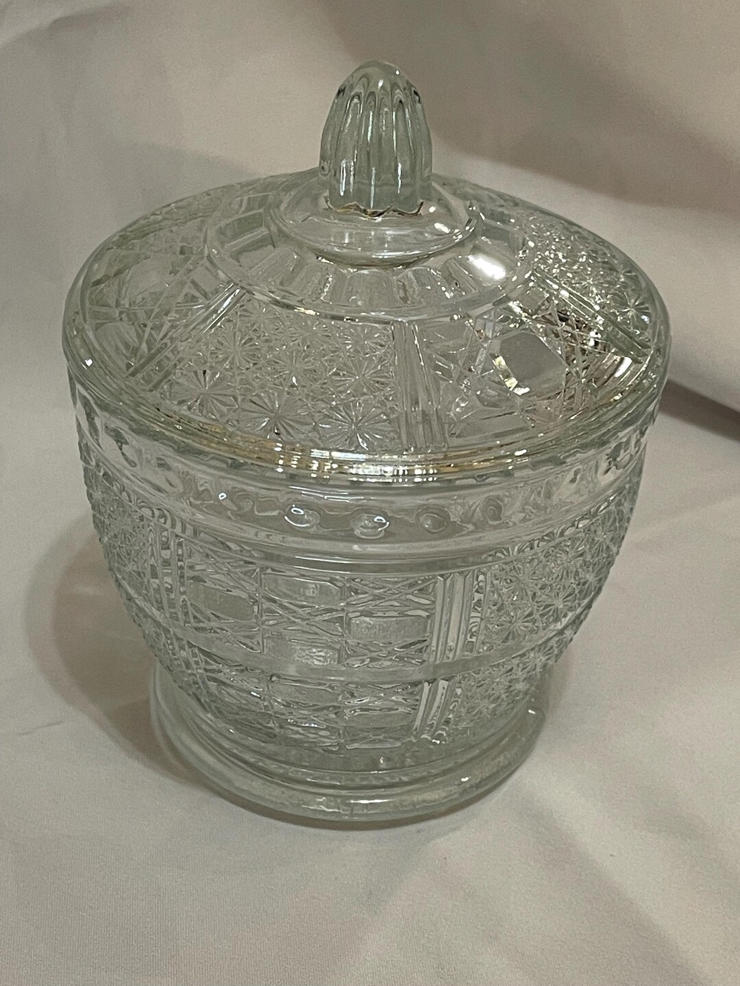 Vintage Clear Glass Pattern Candy Dish or Bowl With Lid - Etsy