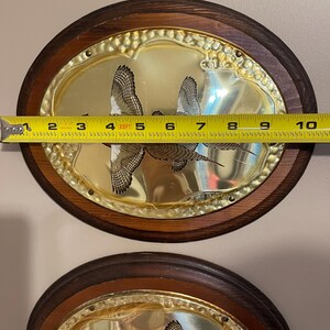 Pheasant Plaques Vintage Brass Wood Cabin Hunting Oval Wall Decor 11 X ...