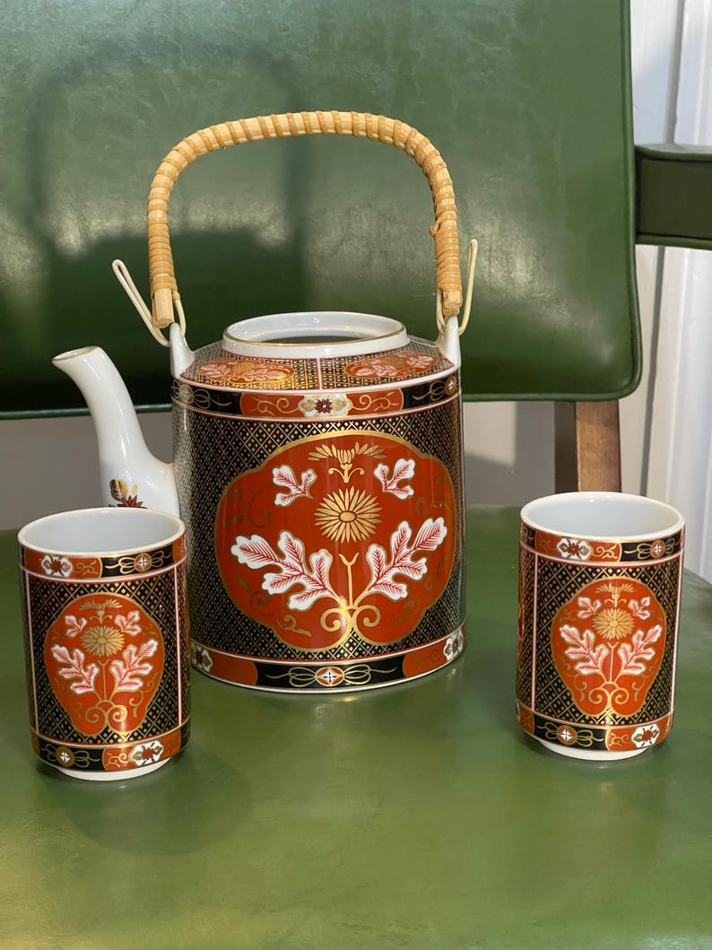 Tea Pot and Two Tumblers- Made in Japan - Teapot Lid Missing - Etsy