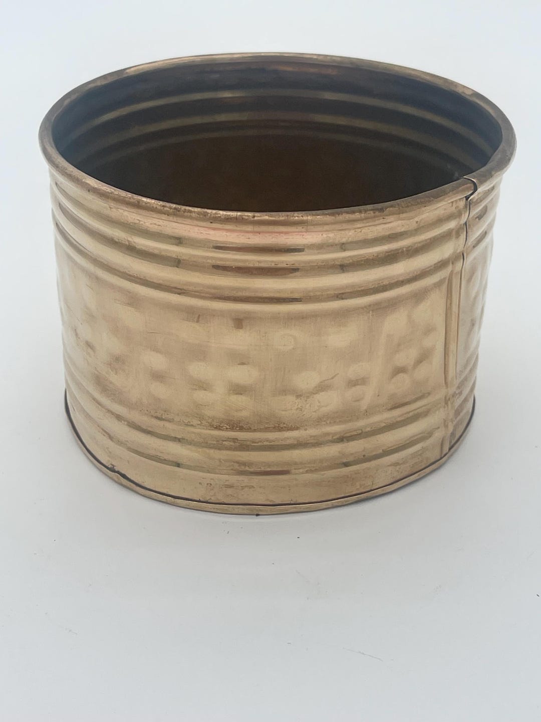 Hammered Brass Planter: Patina Gold Metal Cache Pot for Succulents - Etsy