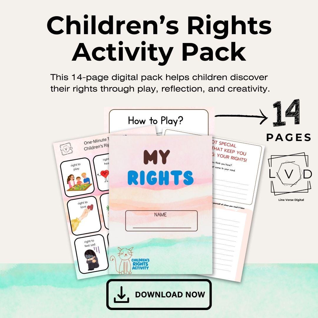Children's Rights Activity Pack, Elementary School (digital Download ...