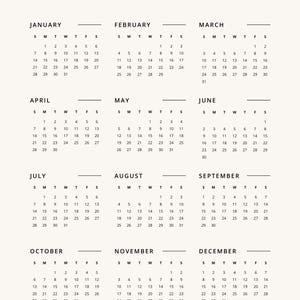 2024 Beige Chic Planner Minimalist Yearly Calendar Elegant Office Decor ...