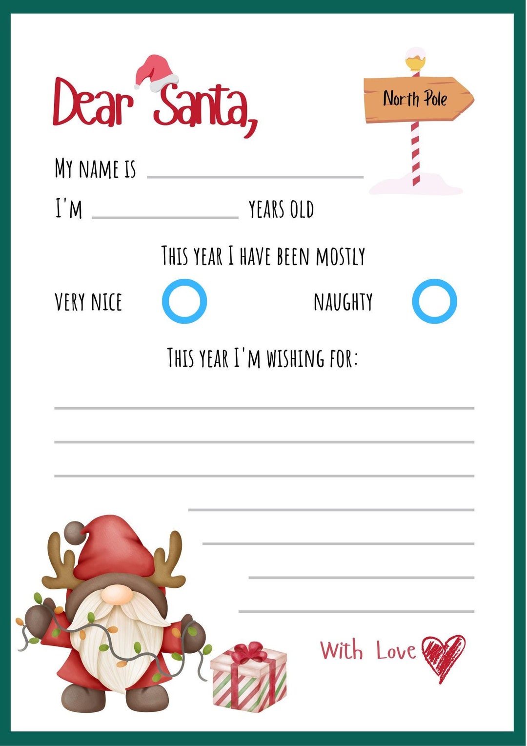 10 Printable Dear Santa Letter Template Download Letter to Santa ...