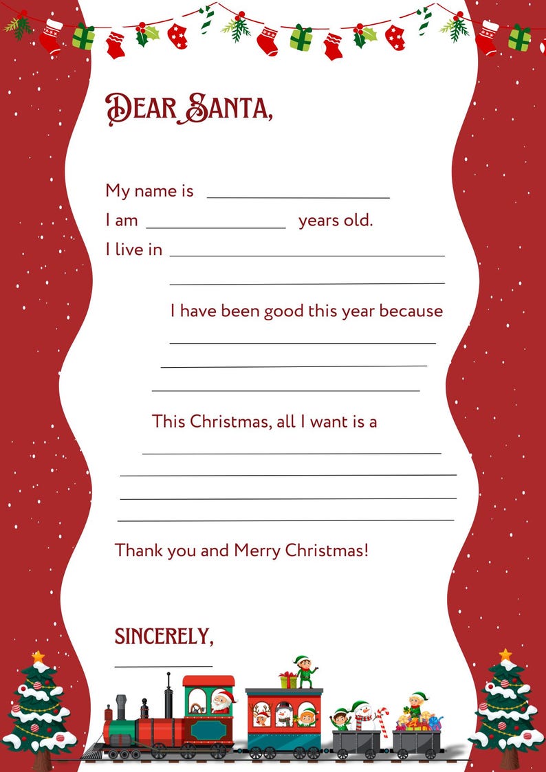 10 Printable Dear Santa Letter Template Download Letter to Santa ...