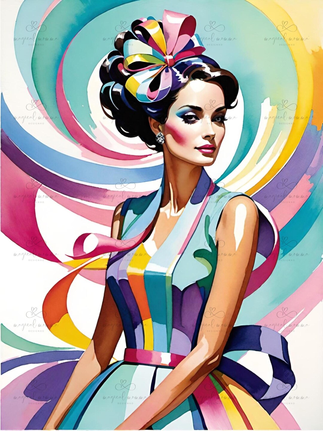 10 Vintage Glam Digital Art Prints 18x24 PNG, Home Office, Salon, Gift ...