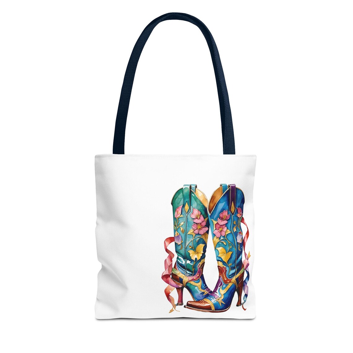 Colorful Floral Cowgirl Boots Tote Bag, Festival Bag, Gift for Her ...