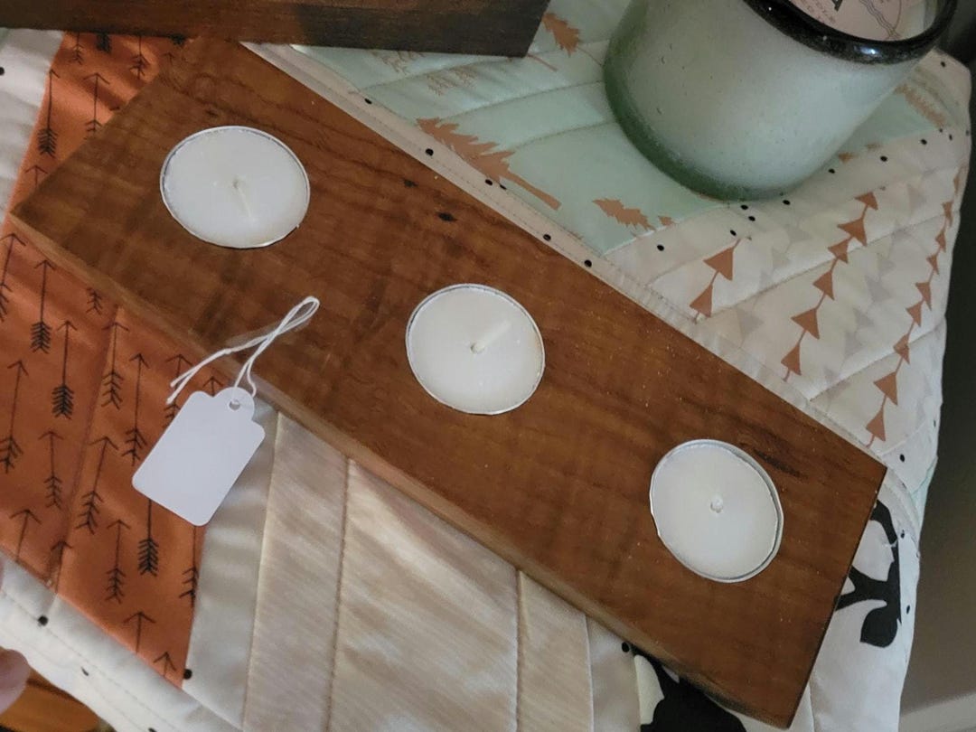 Trapezoid Wood Candle Holder - Etsy