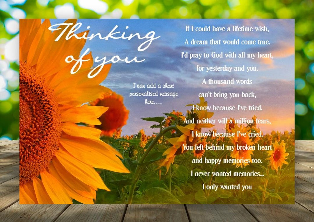 Personalised Memorial Grave Card: Remembrance Poem, Sympathy Card - Etsy