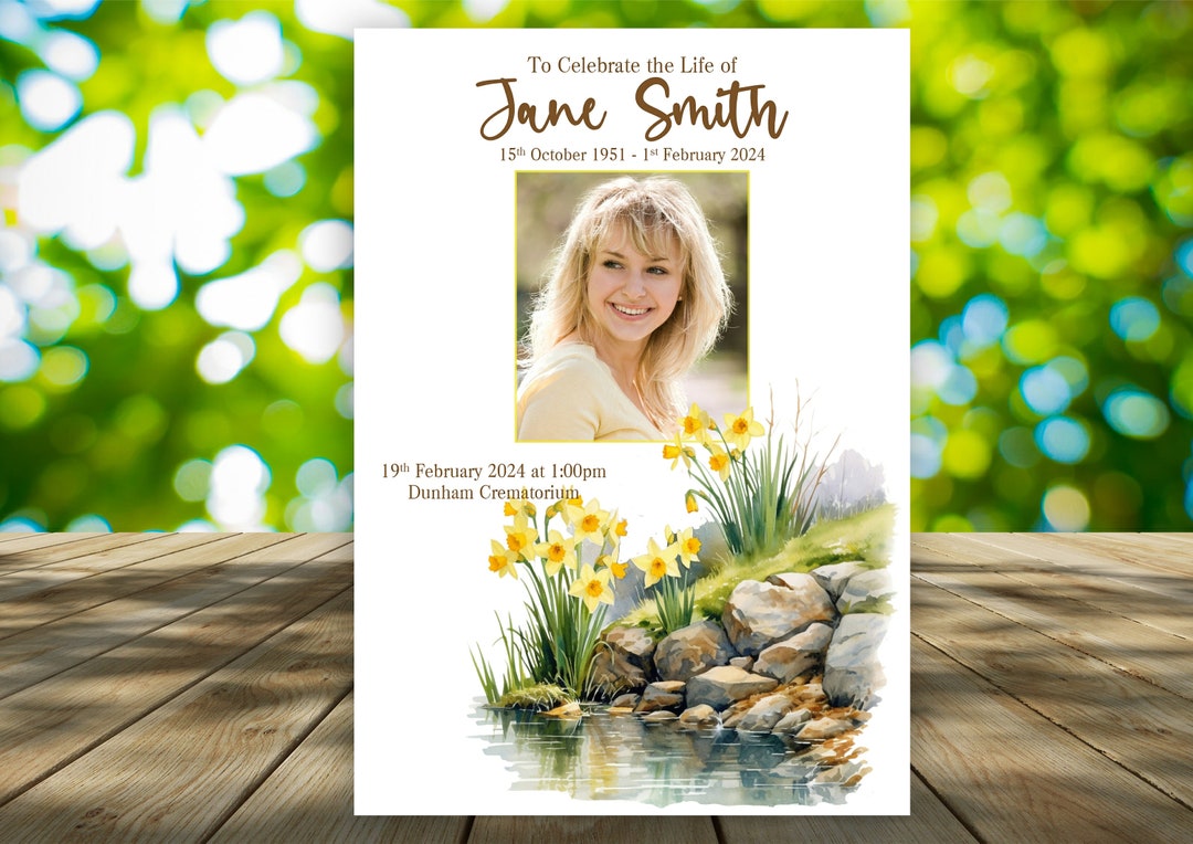 Personalised Funeral Order of Service Booklets 4-page Daffodils - Etsy
