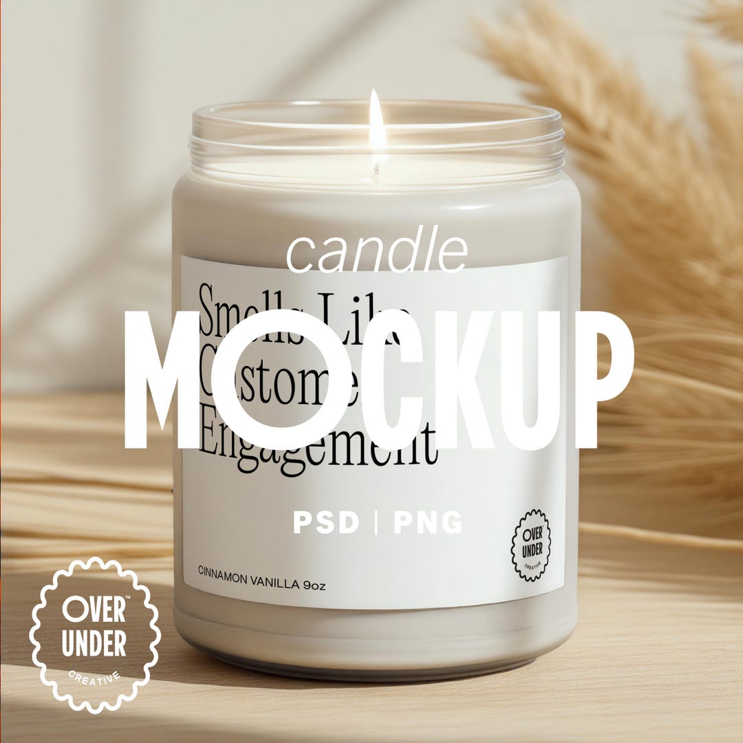 Minimalist Lumient Candle Mockup Featuring Dried Stalks. Features ...