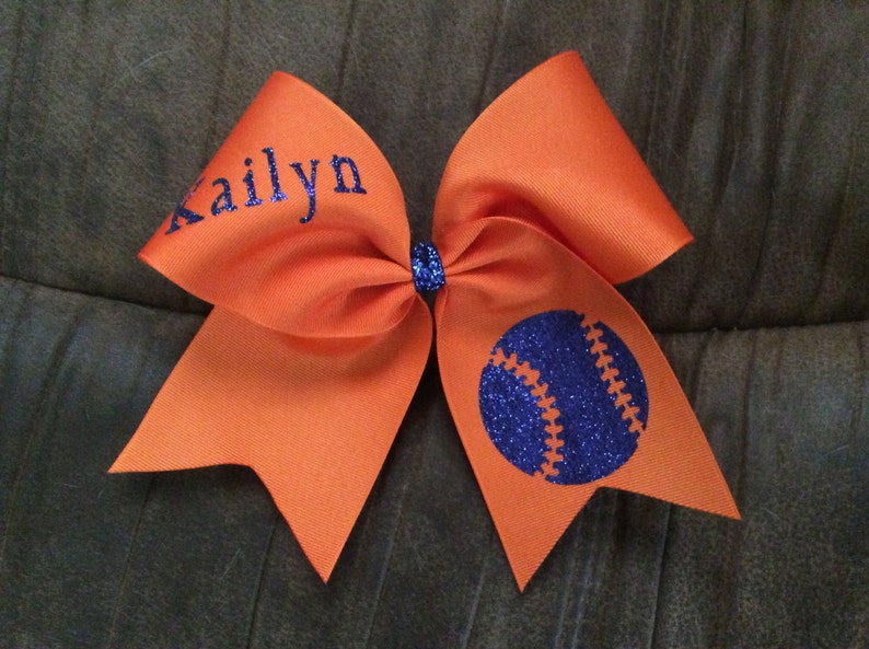 3" Texas Size Cheer Bow - Personalized Softball Bow - Etsy